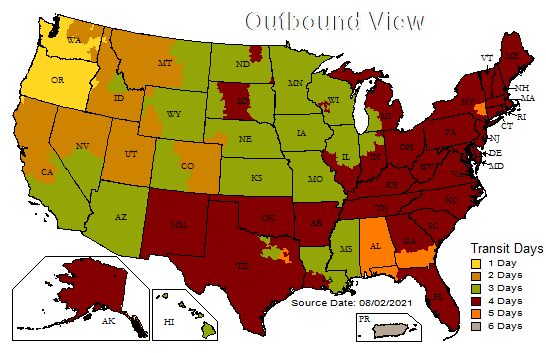 US Shipping Map – ShopHoodToCoast