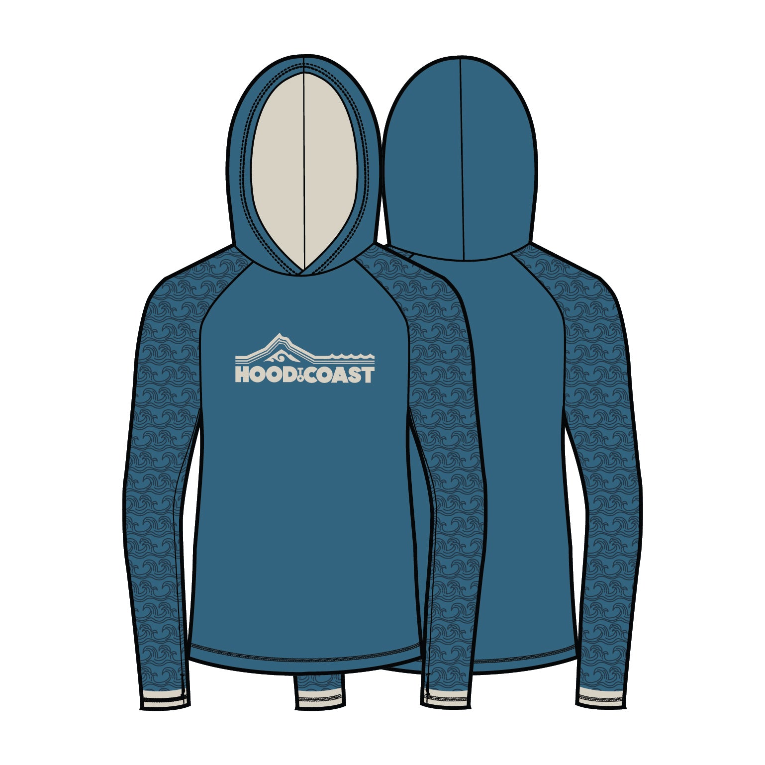 Women's Performance Base Layer Hoody - Waves – ShopHoodToCoast